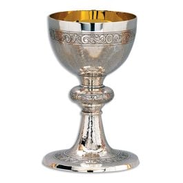 Chalice & Dish Paten #1840 in Silver Plated Brass