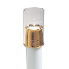 Pontifical Brass Candle Followers with Draft Protectors